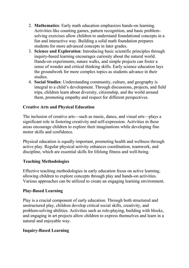 The Foundation of Learning: A Guide to Elementary School Education | PDF