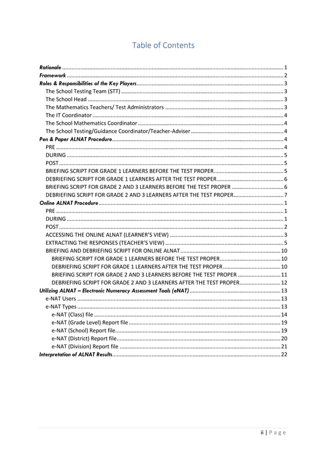 Albay Numeracy Assessment Tools (ALNAT) Manual.pdf | Educational ...