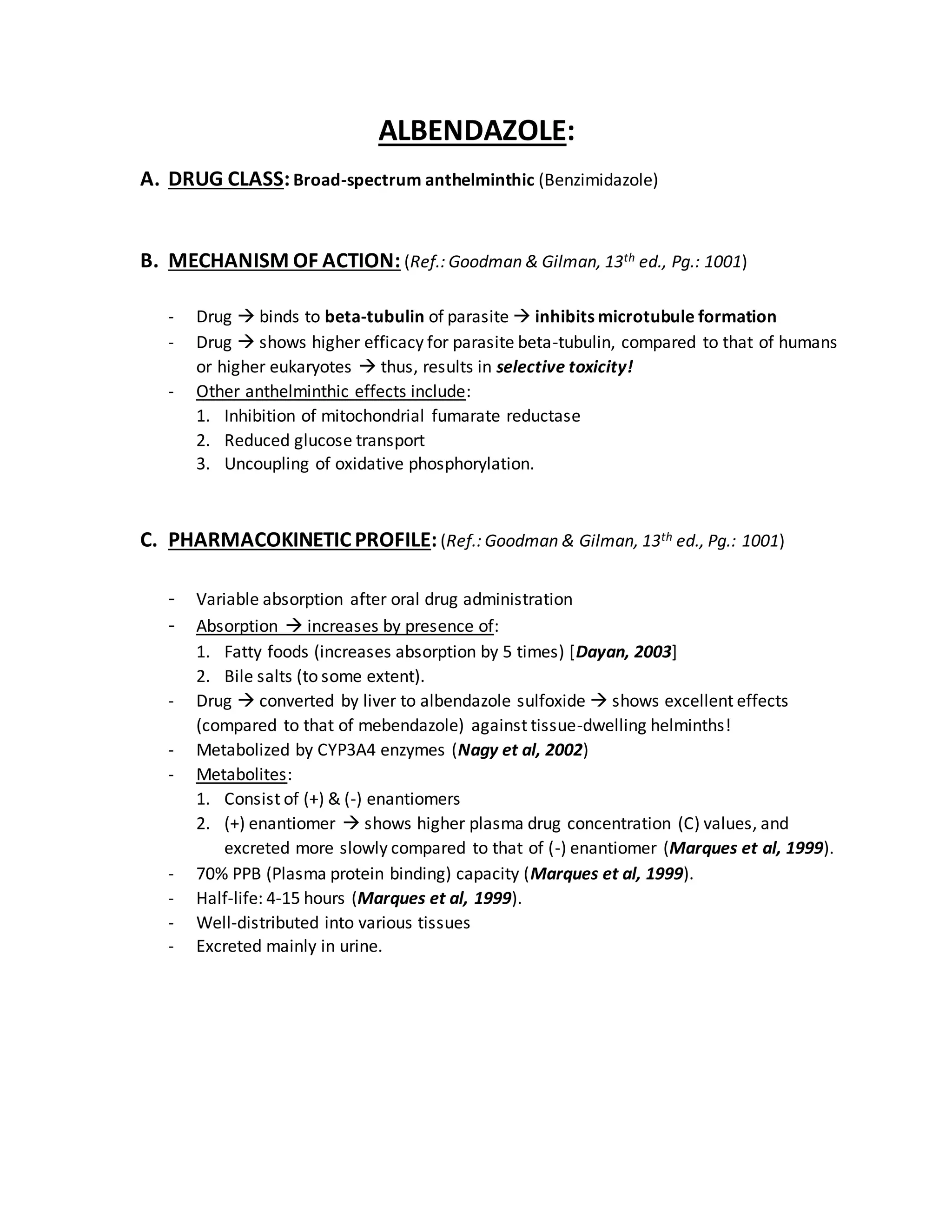 Albendazole drug profile: By RxVichuZ! | DOCX