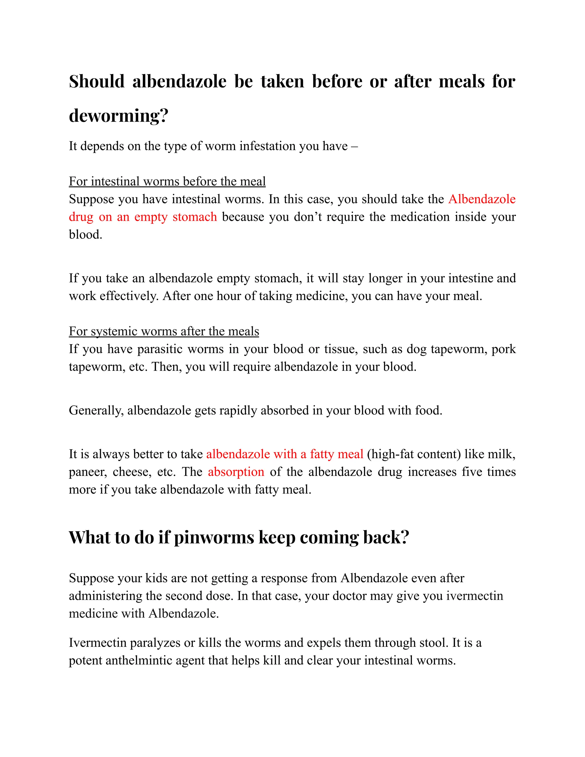 Albendazole dose for kids in worm infestation | PDF