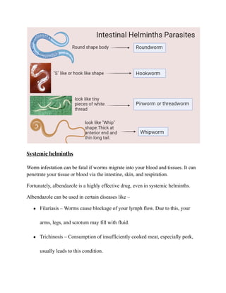 Albendazole dose for kids in worm infestation | PDF
