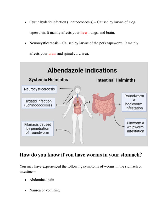 Albendazole dose for kids in worm infestation | PDF | Digestive Disorders | Diseases and Conditions