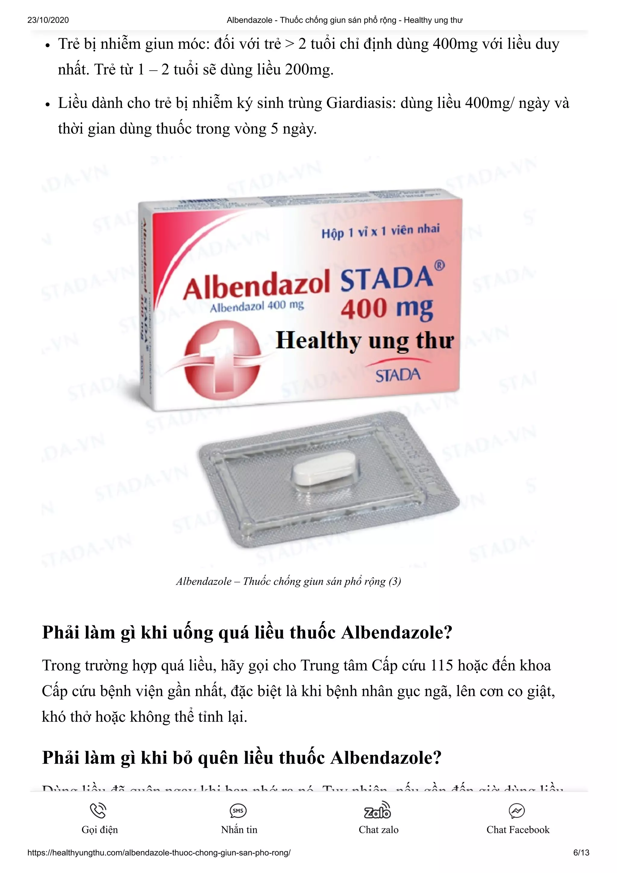 Albendazole thuoc chong giun san pho rong | PDF