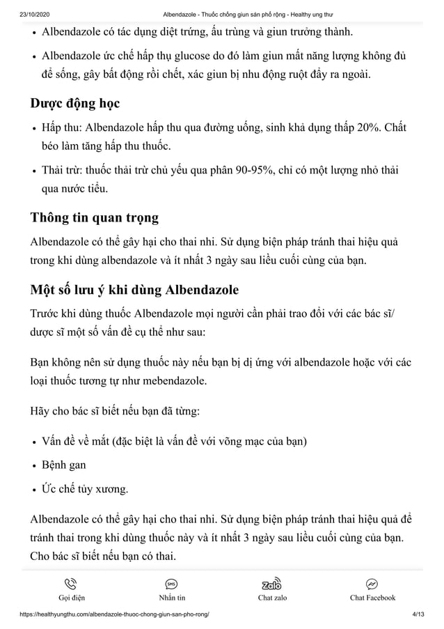 Albendazole thuoc chong giun san pho rong | PDF