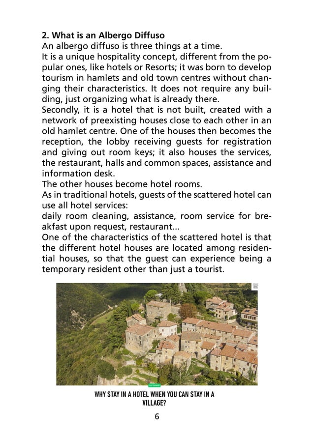 Albergo Diffuso A worldwide model of Italian hospitality | PDF