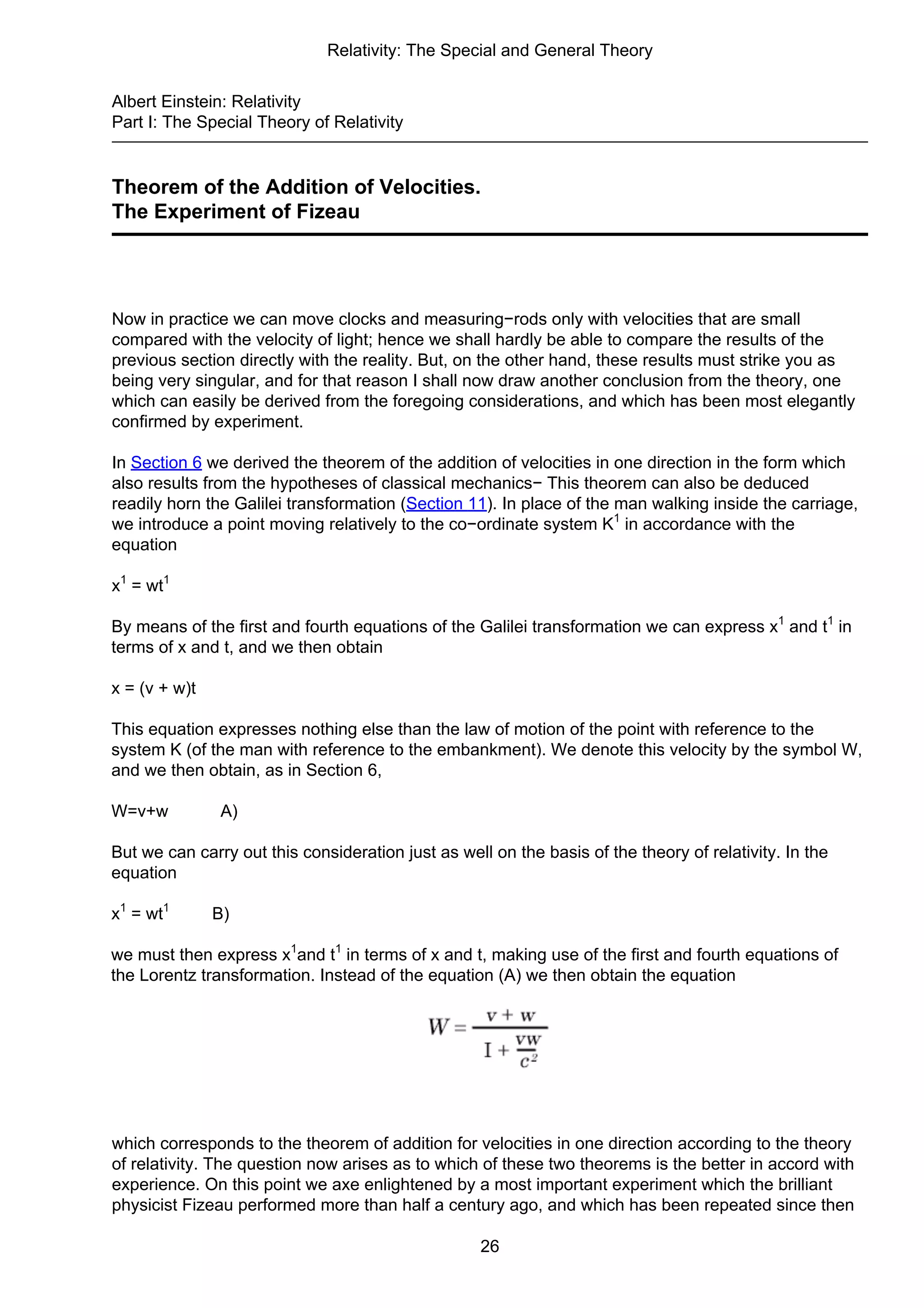 Albert Einstein Relativity | PDF