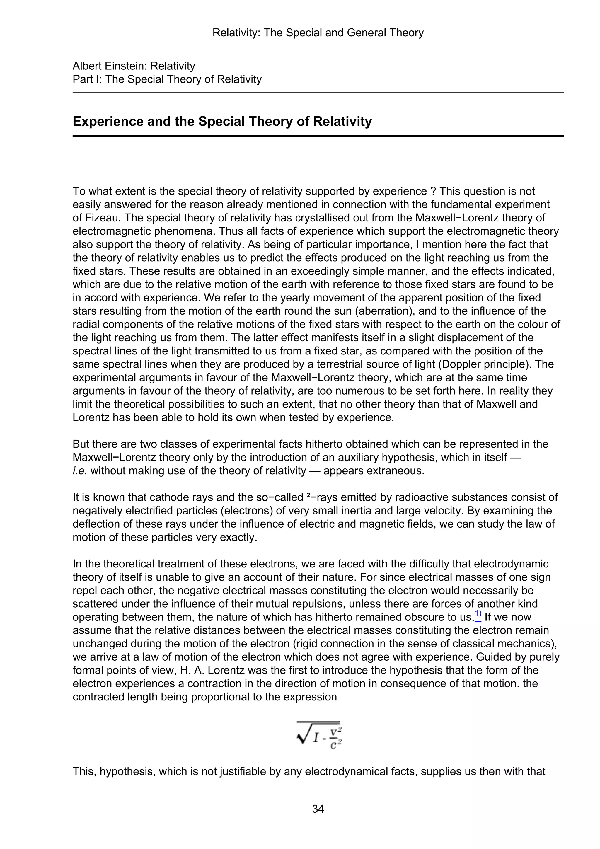 Albert Einstein Relativity | PDF