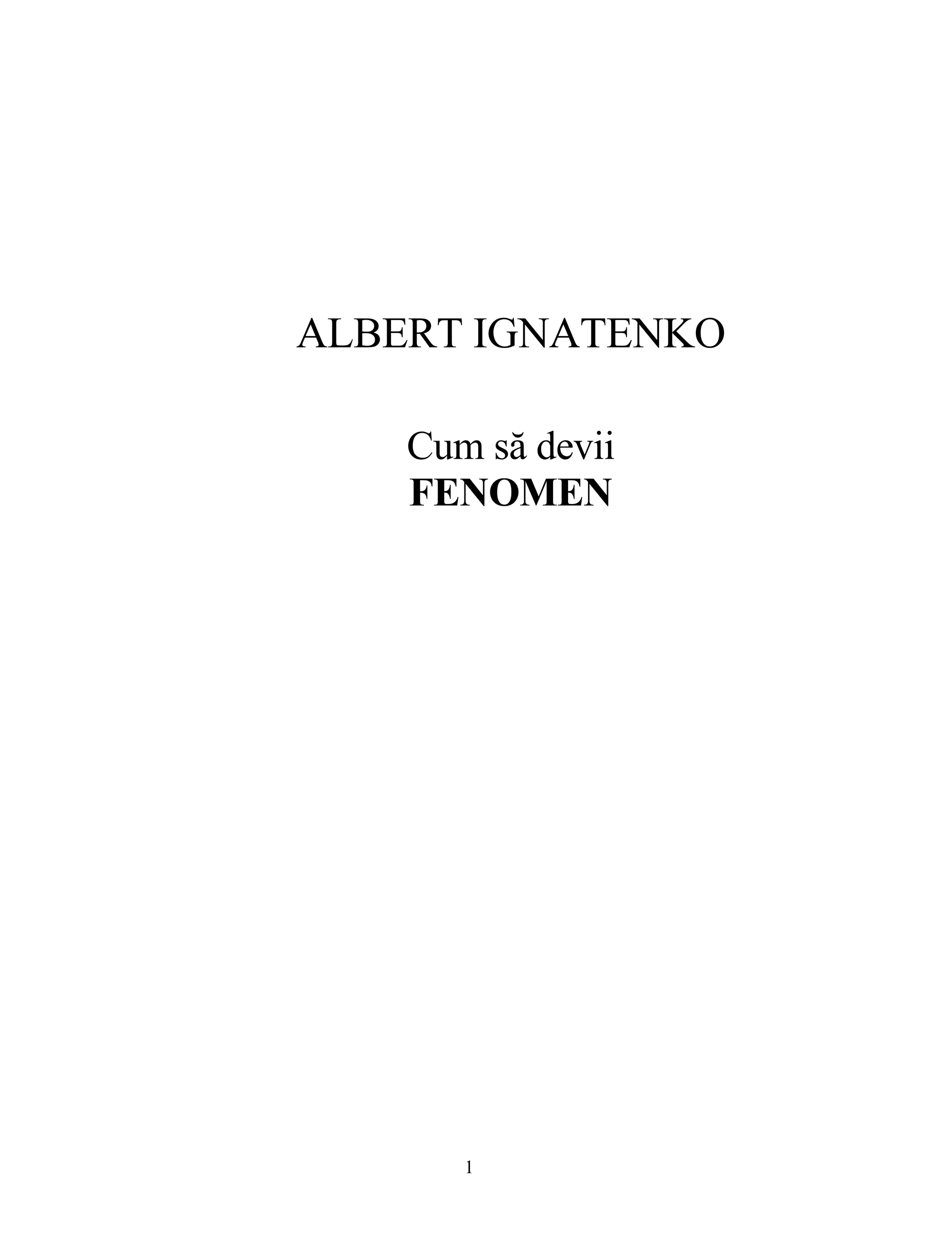 Albert ignatenko cum-sa-devii-fenomen | PDF