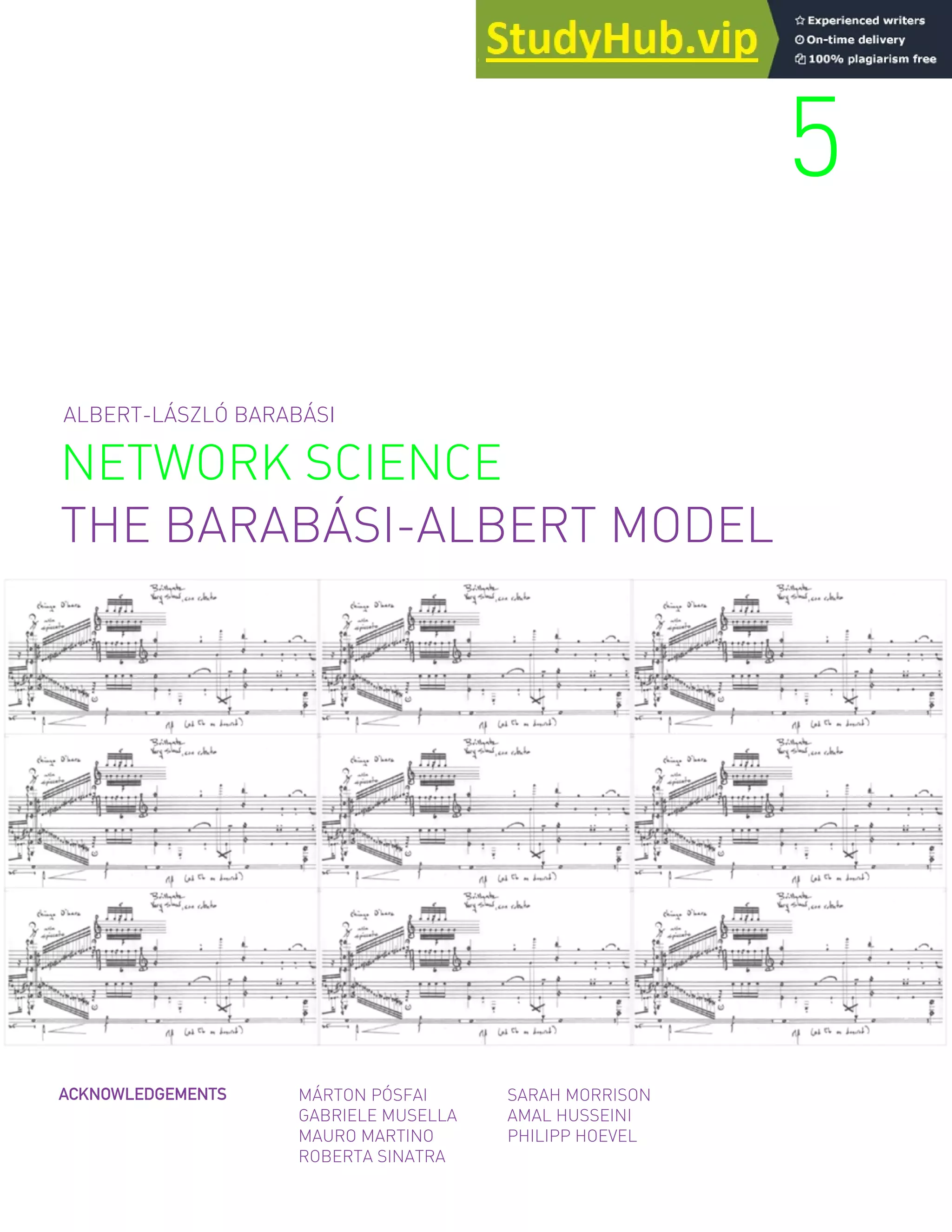 ALBERT-L SZL BARAB SI NETWORK SCIENCE THE BARAB SI-ALBERT MODEL ACKNOWLEDGEMENTS M RTON P SFAI | PDF