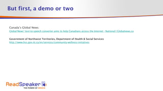 D2L Connection: Alberta - Readspeaker Breakout Session | PPT