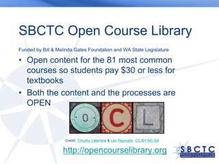 Washington SBCTC Open Course Library December 2012 | PPT