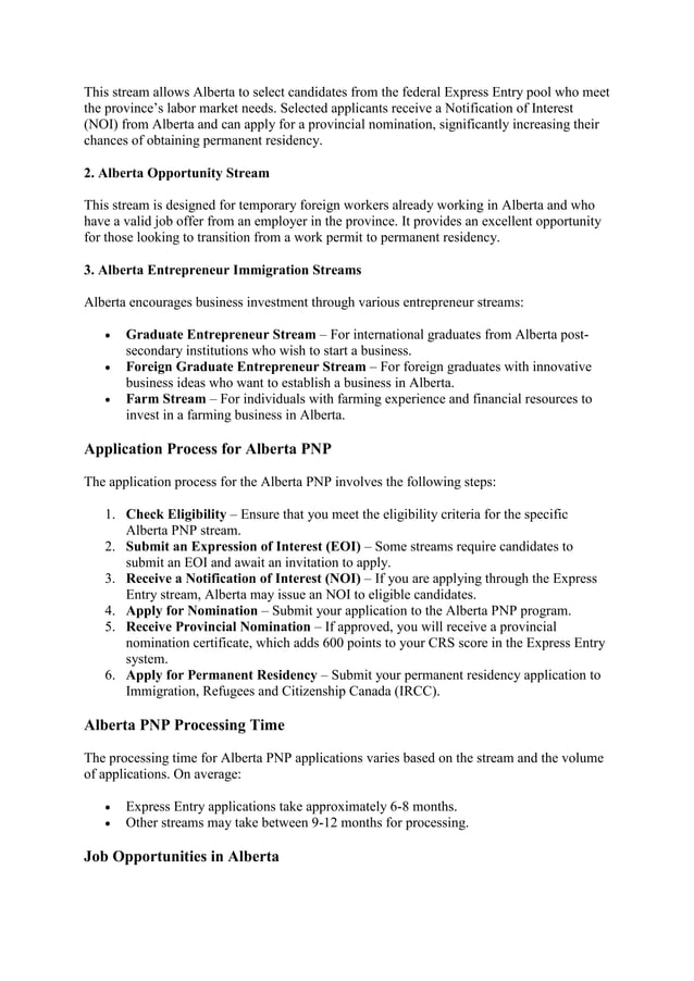 Alberta PNP – A Pathway to Canadian Permanent Residency | PDF