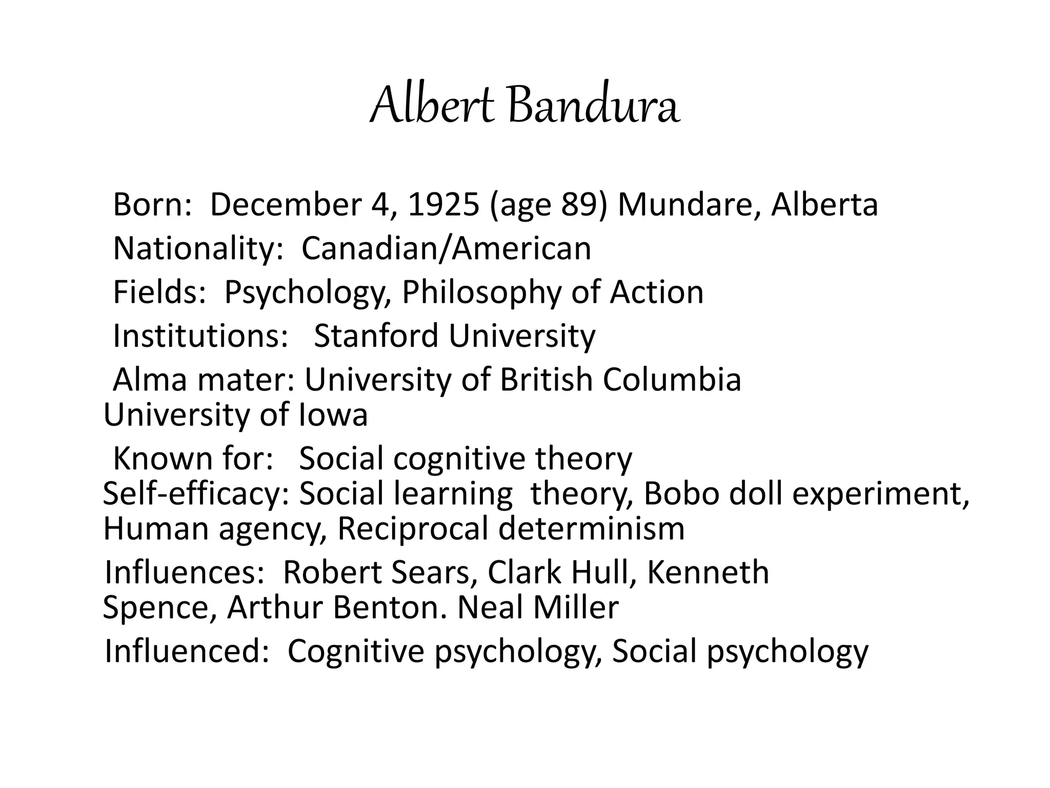Albert bandura | PPT | Free Download