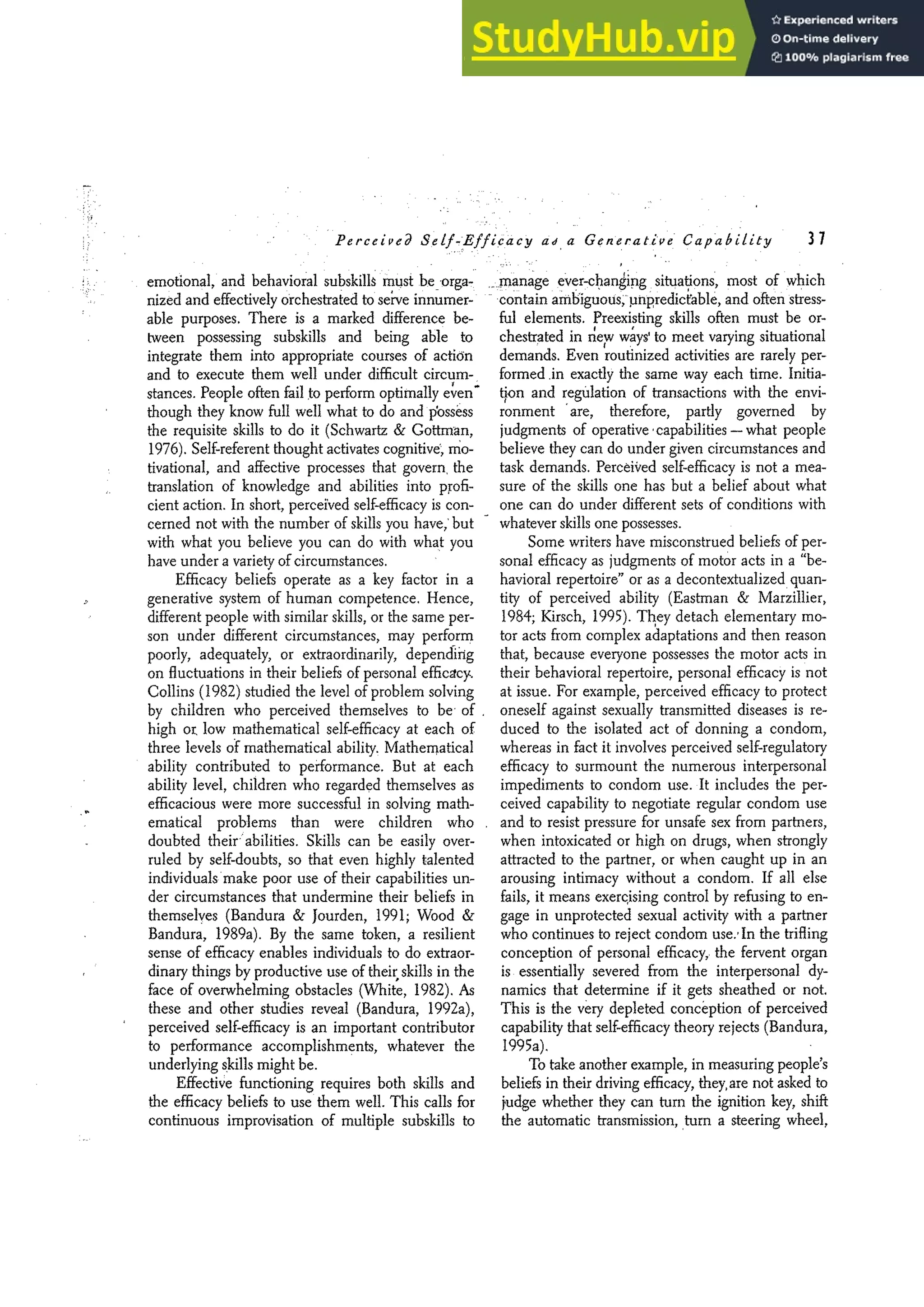 Albert Bandura-Self-Efficacy The Exercise of Control-W. H. Freeman amp ...