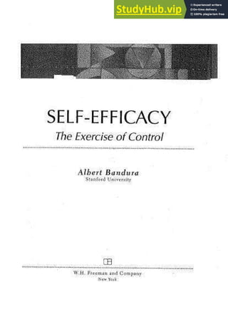 Albert Bandura-Self-Efficacy The Exercise of Control-W. H. Freeman amp ...