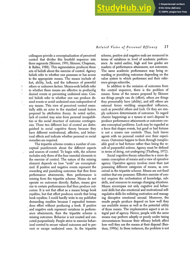 Albert Bandura-Self-Efficacy The Exercise of Control-W. H. Freeman amp ...