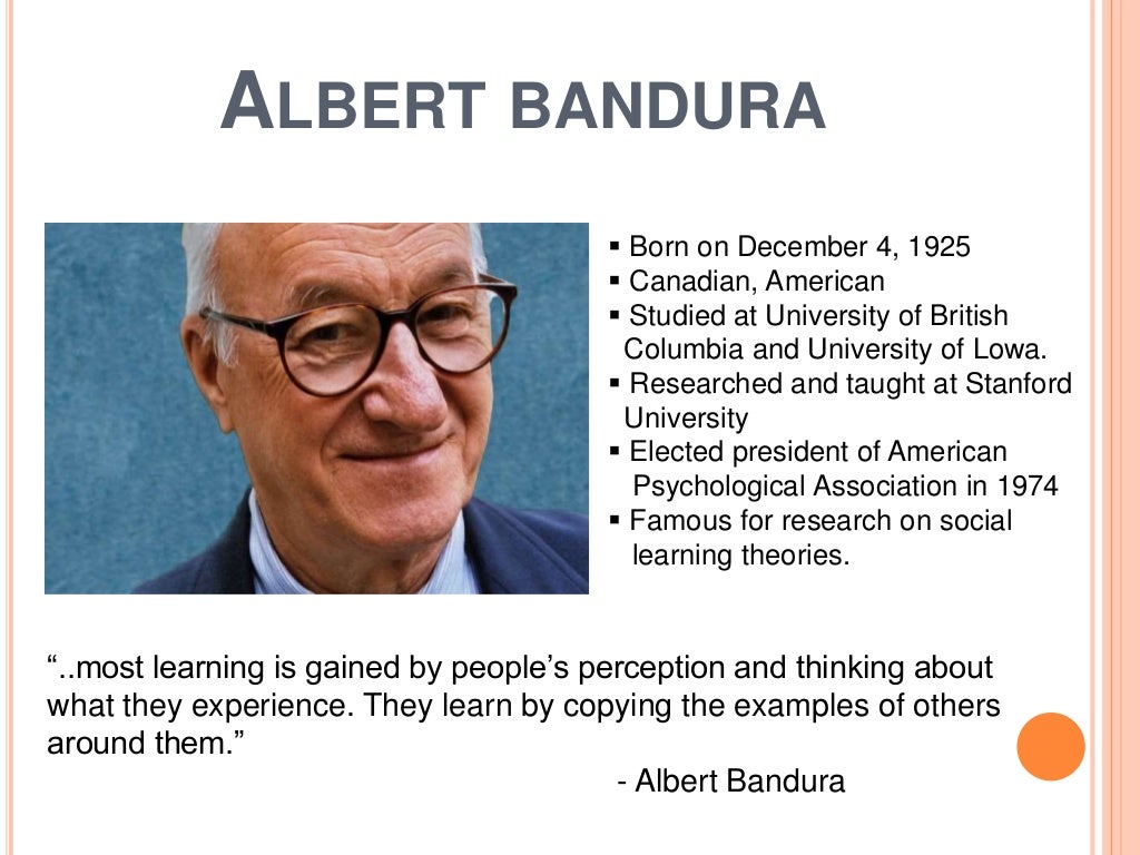 Albert bandura and social learning theory