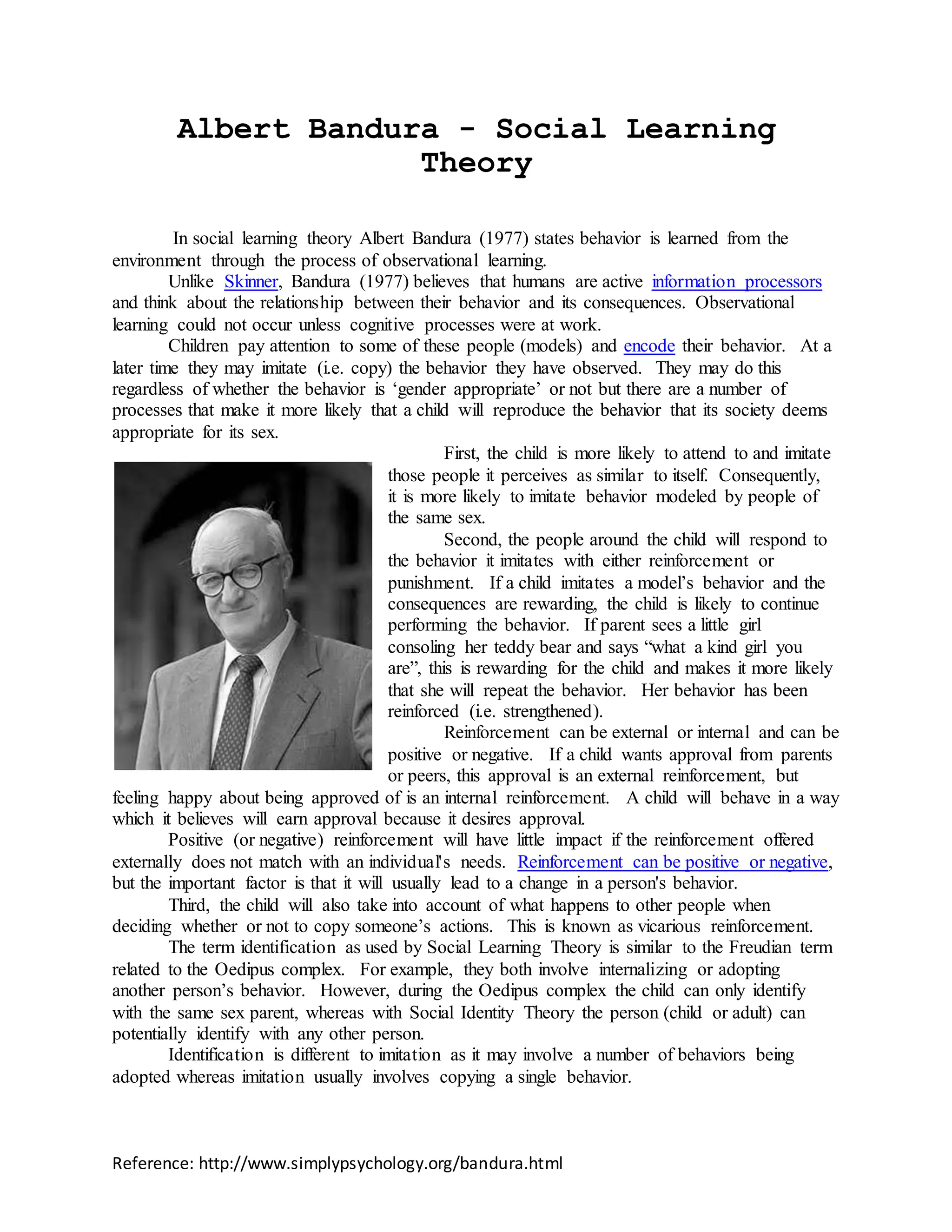 Albert bandura by sheena bernal | PDF
