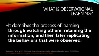 ALBERT BANDURA OBSERVATIONAL SOCIAL LEARNING | PPT