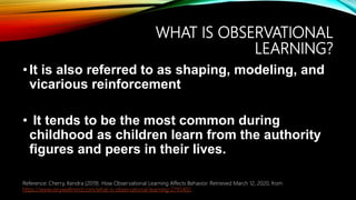 ALBERT BANDURA OBSERVATIONAL SOCIAL LEARNING | PPTX