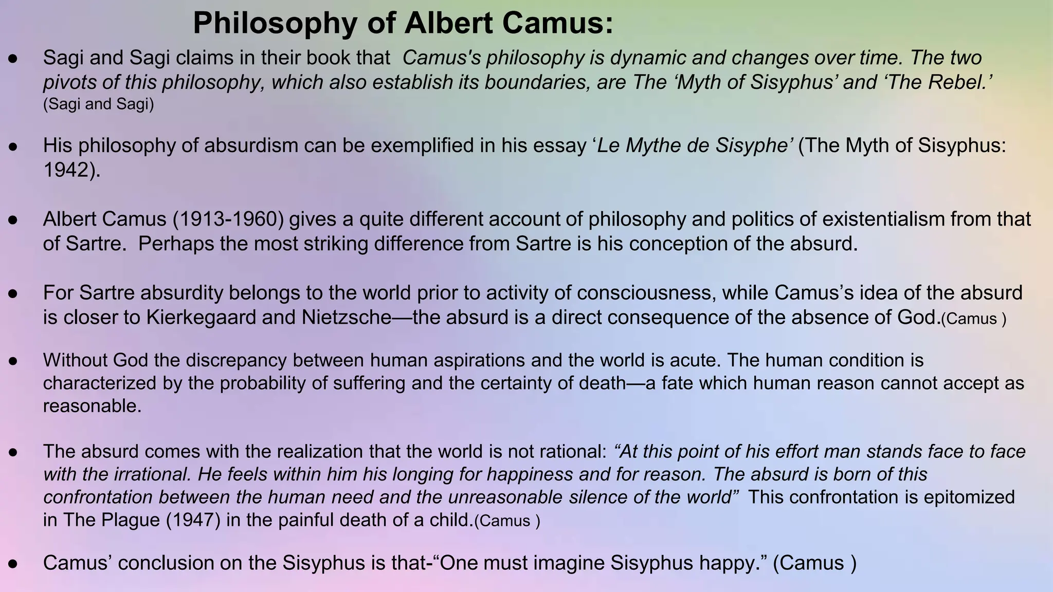 Albert Camus and absurdism| Presentation | PPTX