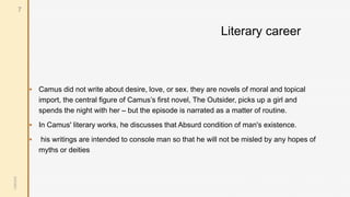 Albert camus bio and works | PPTX