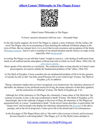 Albert Camus Essay | PDF