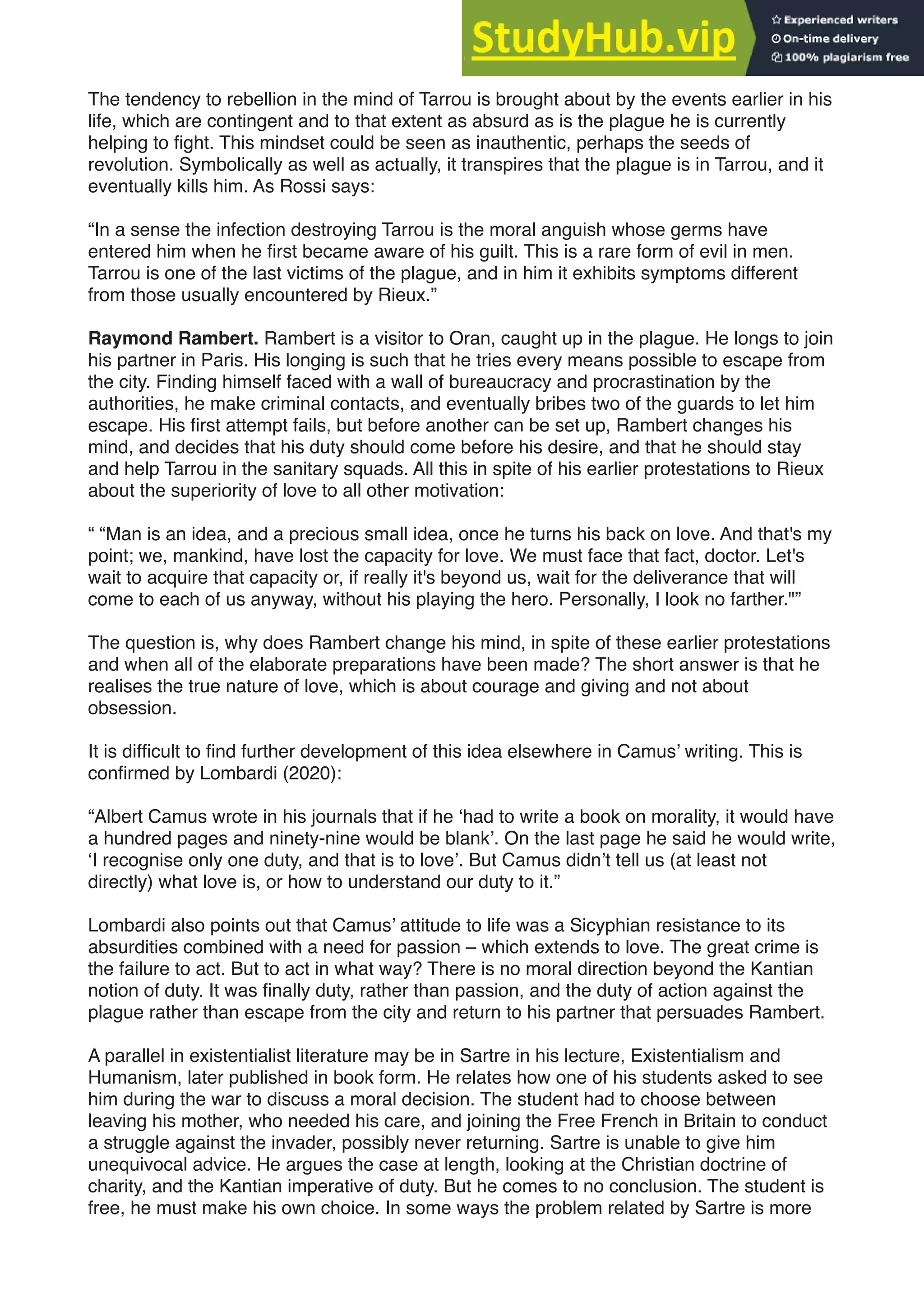 Albert Camus The Plague -Summary And Commentary From An Existentialist ...