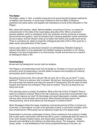 Albert Camus The Plague -Summary And Commentary From An Existentialist ...