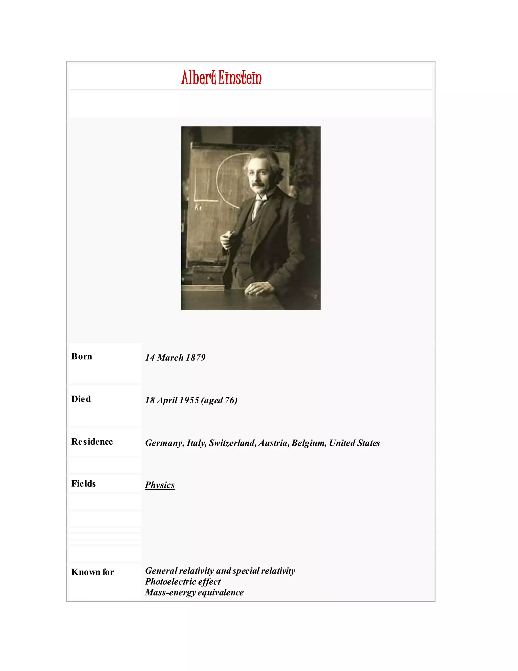 Albert einstein | DOCX