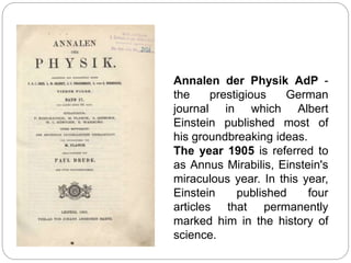Albert Einstein - the most famous physicist | PPTX