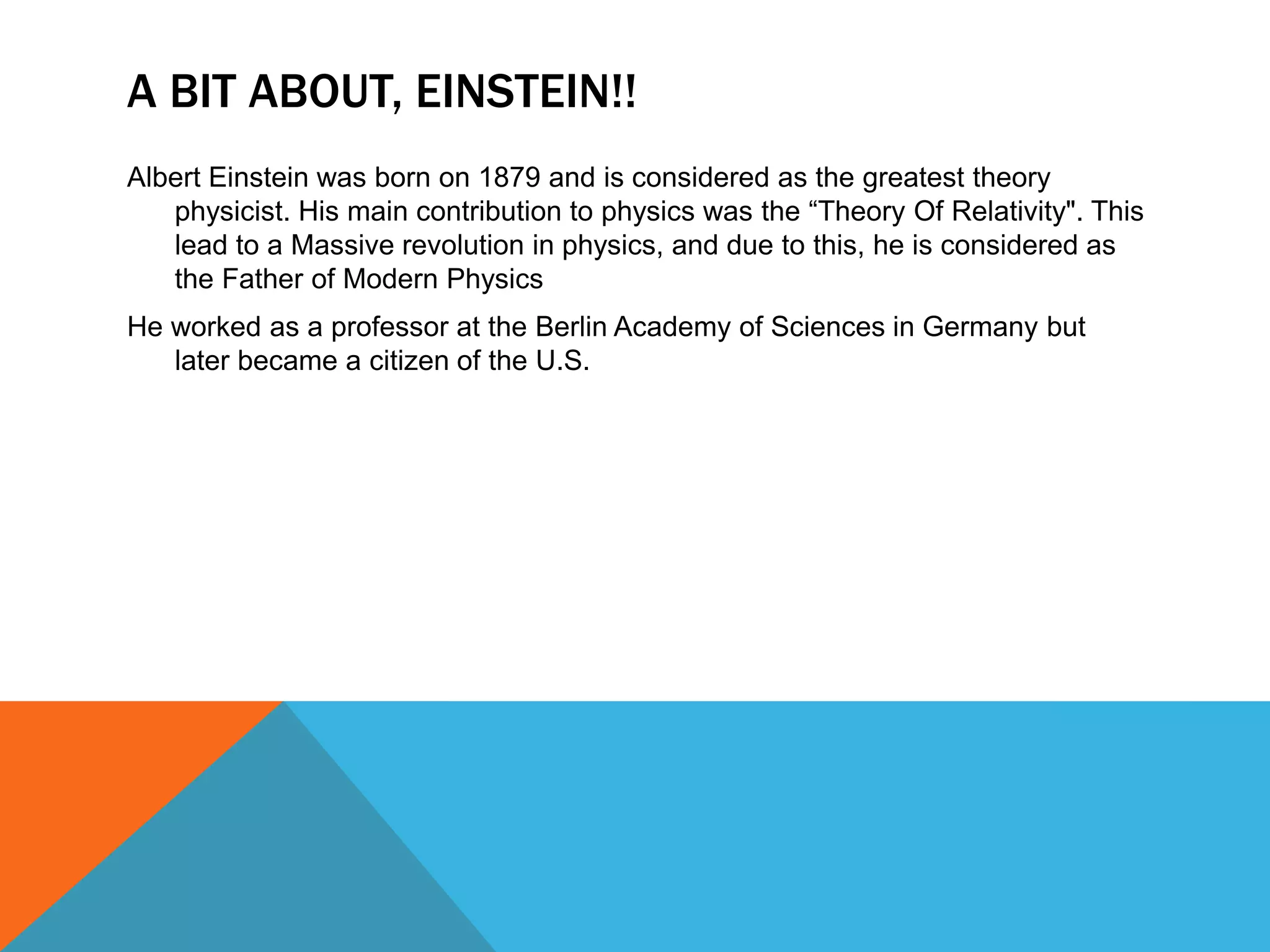 Albert einstein @ school | PPT