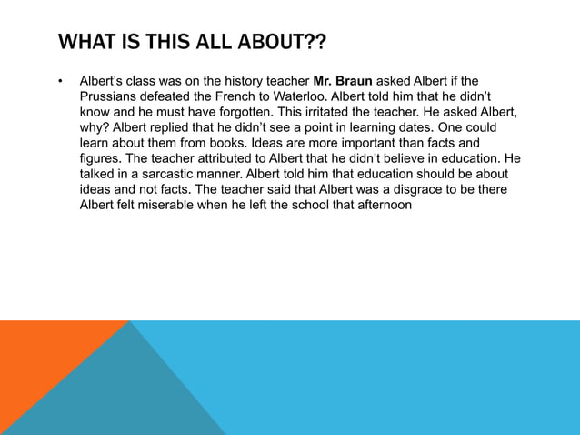 Albert einstein @ school | PPT