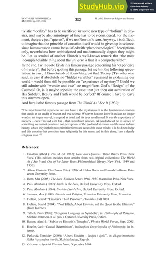 Albert Einstein Science Et Religion | PDF