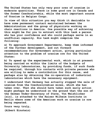 Albert einsten letter to fdr leo original work l | PDF