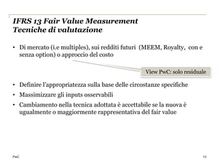 La determinazione del fair value (Ifrs 13): applicazione del principio ...