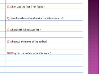 The Albertosaurus Mystery Vocabulary Test
