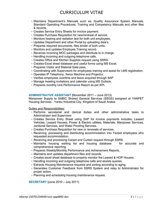 Albert P. Camungao cv | DOC