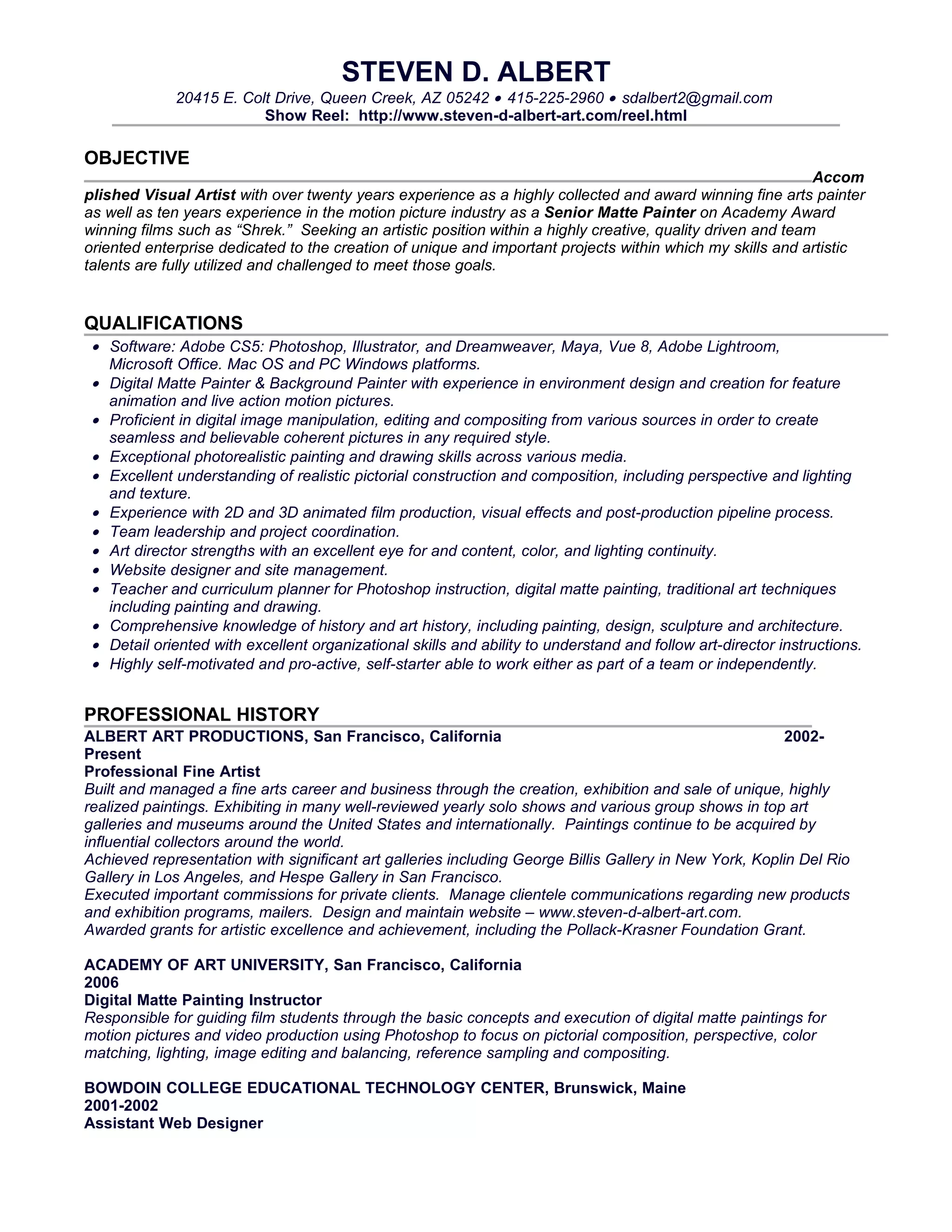 Albert Resume 2010a | PDF