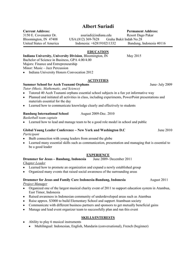 Albert suriadi resume | PDF