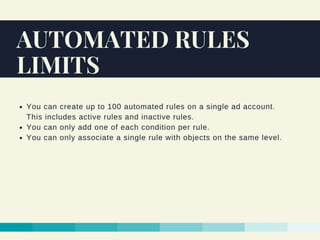 Automated Rules-Improve Your Performance on Facebook | PPT