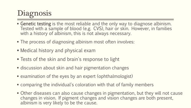 Albinism | PPTX | Eye and Vision Conditions | Diseases and Conditions