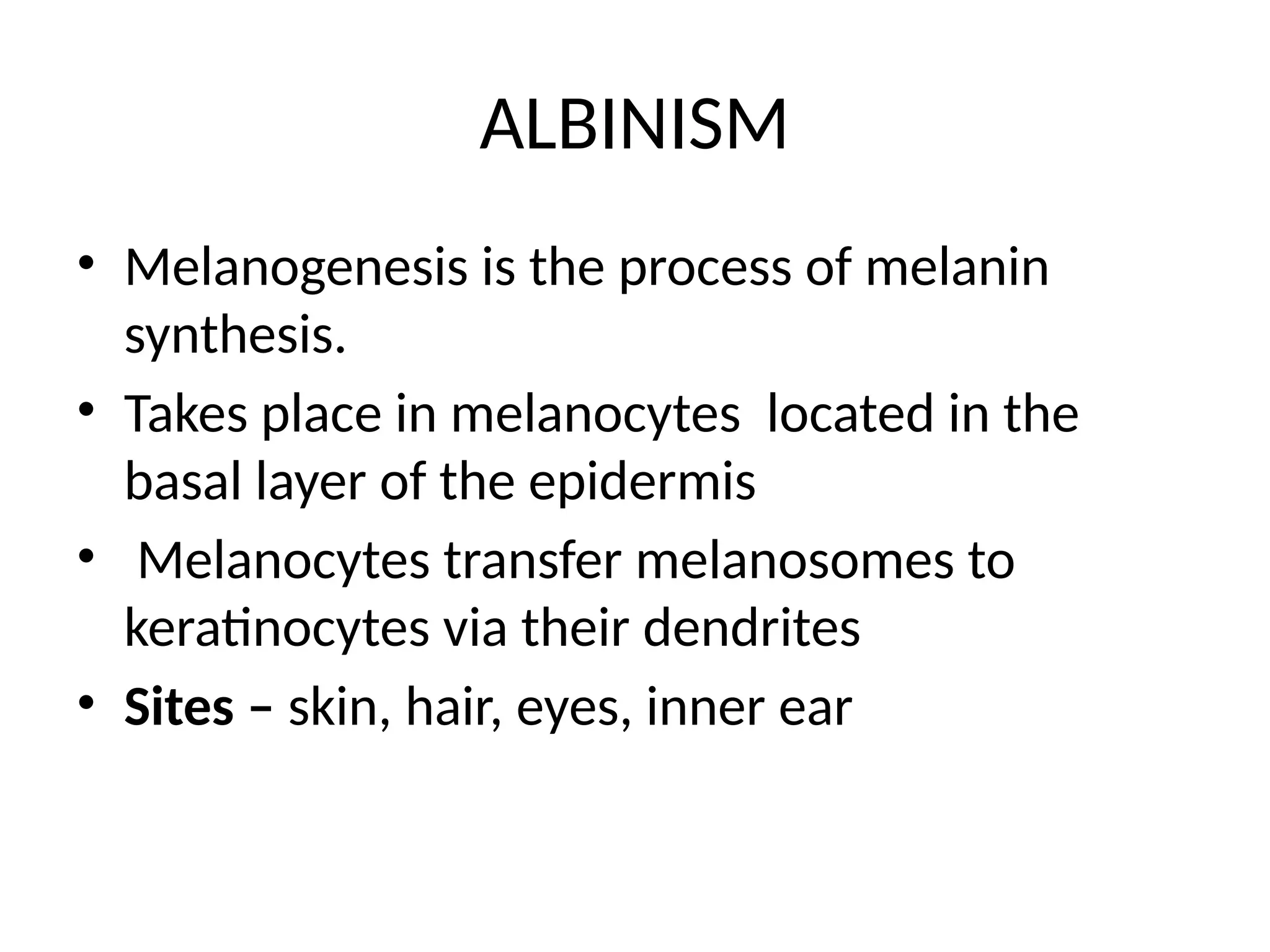ALBINISM presentation and their effect in the eye | PPTX