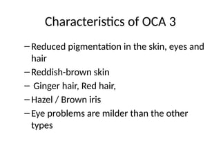 ALBINISM presentation and their effect in the eye | PPTX