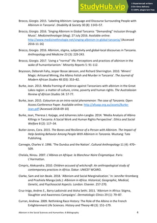 Albinism In The Social Sciences And Humanities A Bibliography | PDF