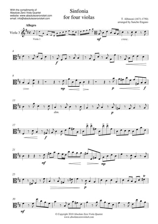 Albinoni sinfonia 4_violas | PDF