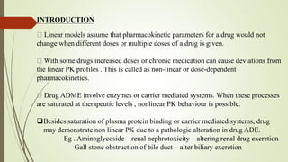 Non linear pharmacokinetics | PPTX