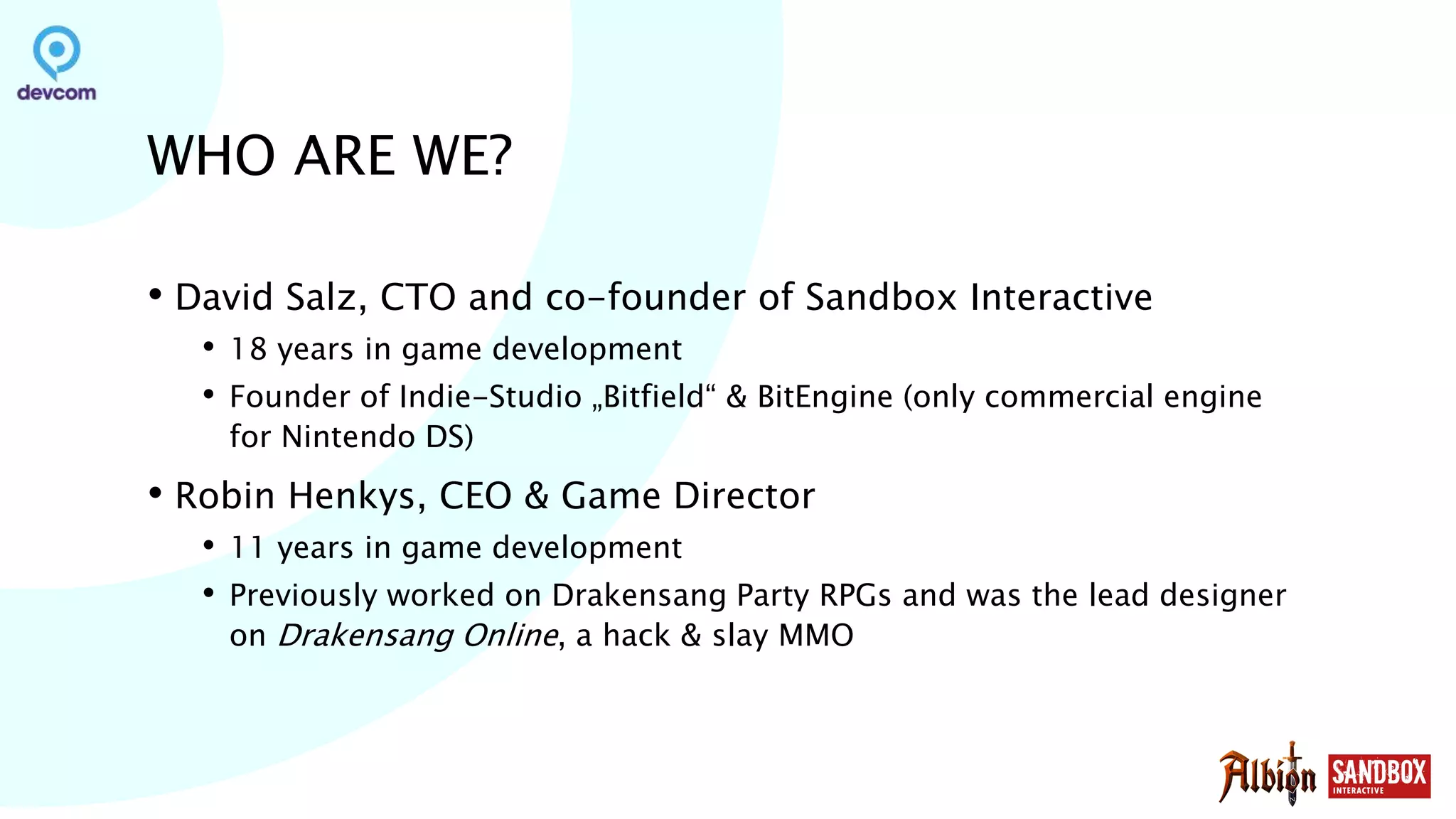 Making an independend MMO - The Albion Online Story | PPTX