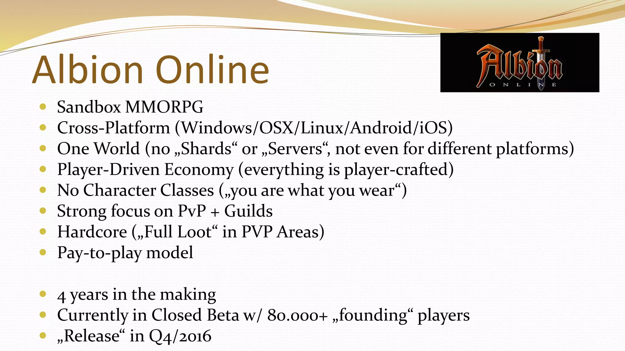 Albion Online - Software Architecture of an MMO (talk at Quo Vadis 2016 ...