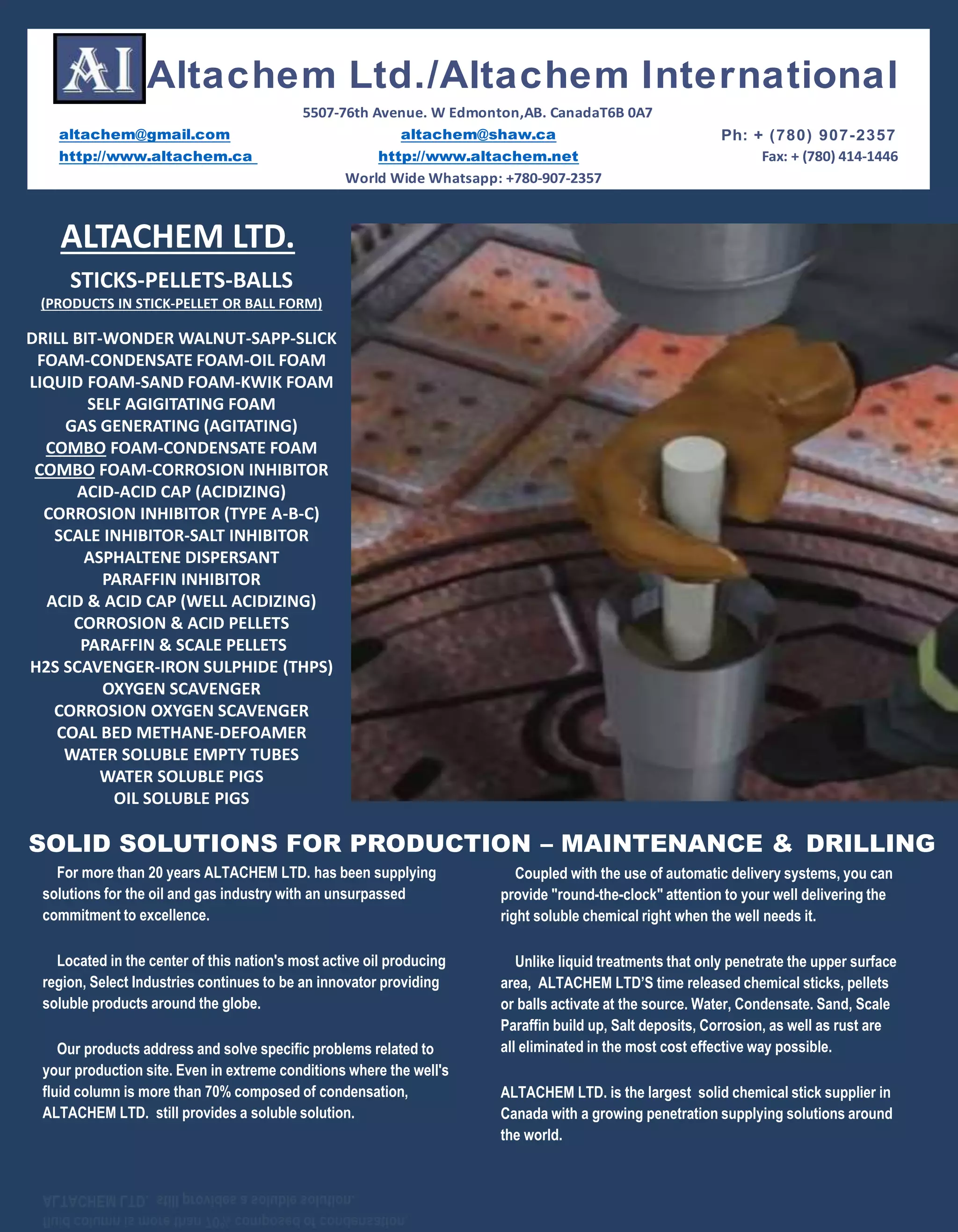 Specialty Chemical Sticks | PPTX